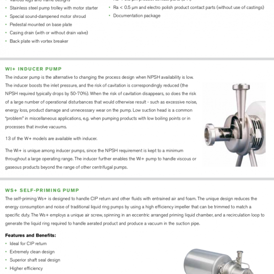 APV W+ Sanitary Centrifugal Pumps (IEC) – PT. Thema Artha Perkasa