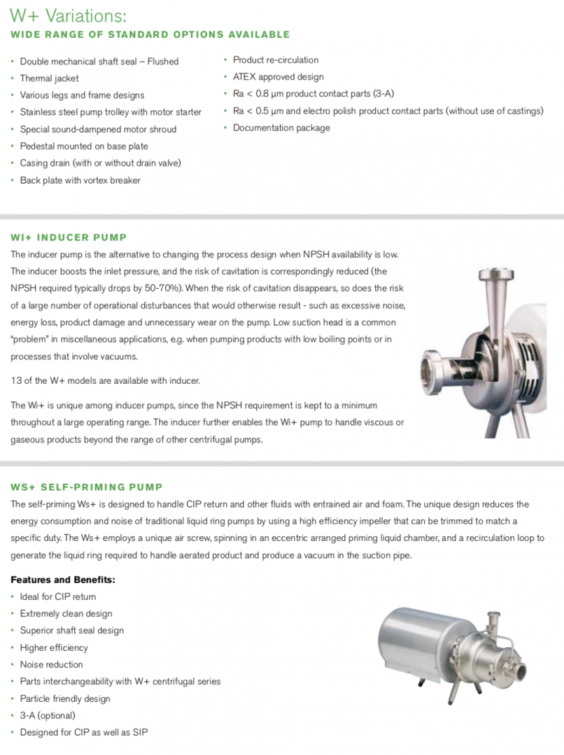 APV W+ Sanitary Centrifugal Pumps (IEC) – PT. Thema Artha Perkasa